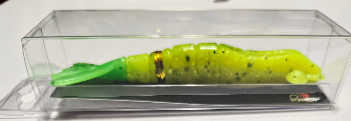 5" Big Mamba Rattle Shrimp Lure - Chartreuse / Florescent Green Tail ...