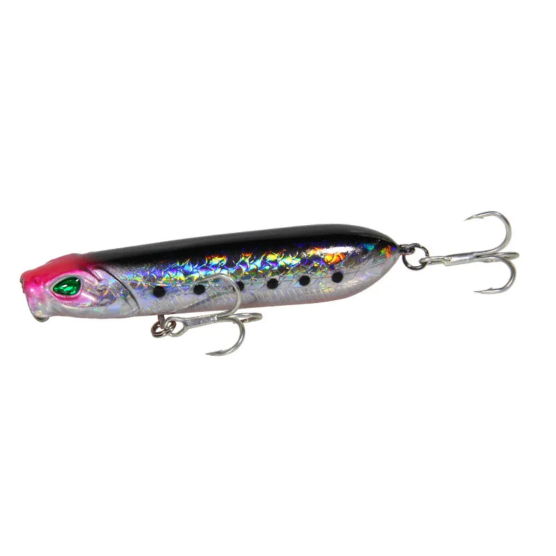4" Small Popper Snake Head Black and Silver Pink head Lure – Redfish Nation
