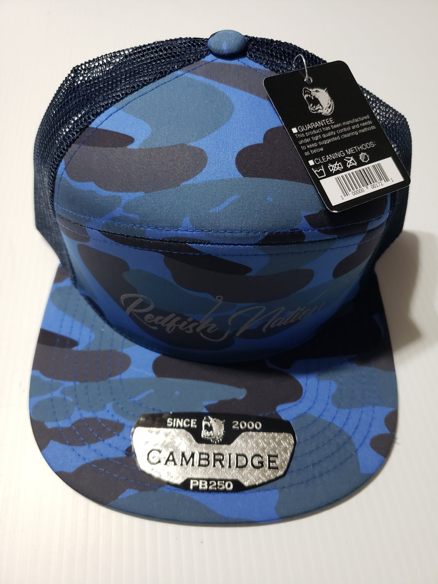 Redfish Nation Royal Blue Camo 7 Panel Cap